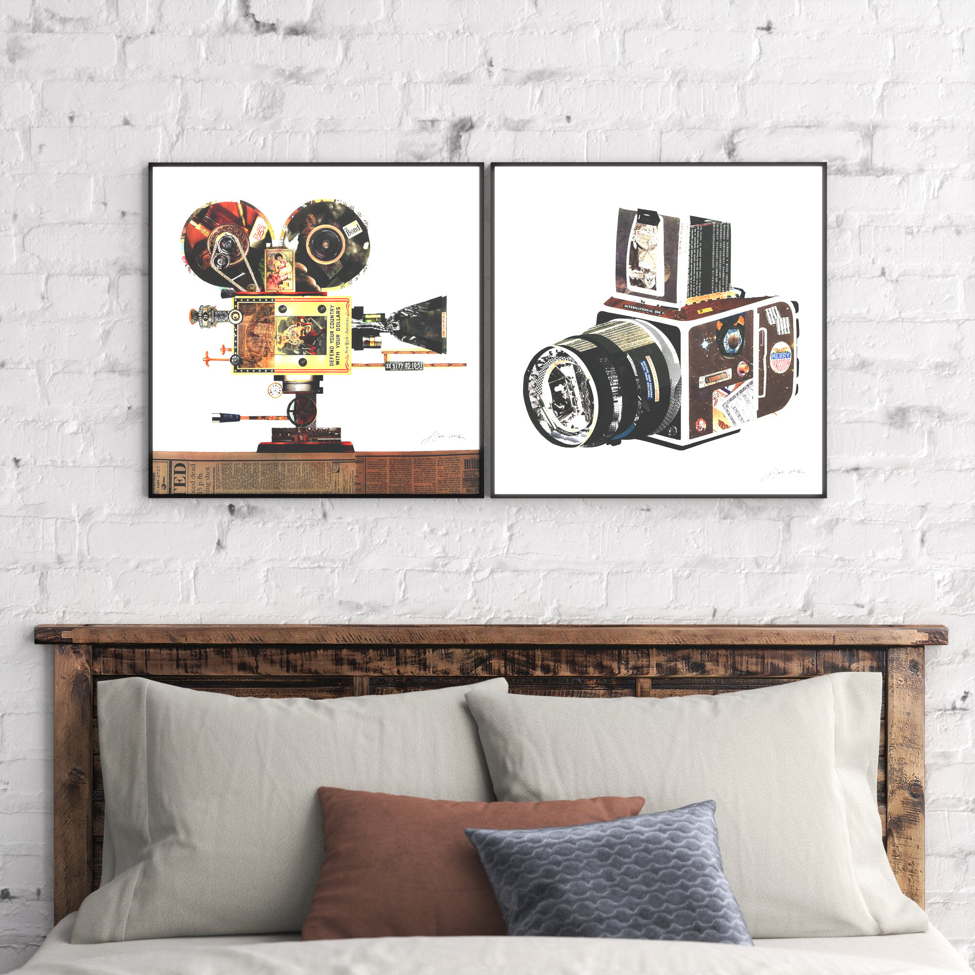 Steelside™ Film Projector & Camera - 2 Piece Shadowbox Print Set ...