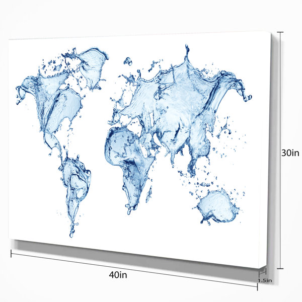 East Urban Home " World Map Water Splash " on & Reviews | Wayfair