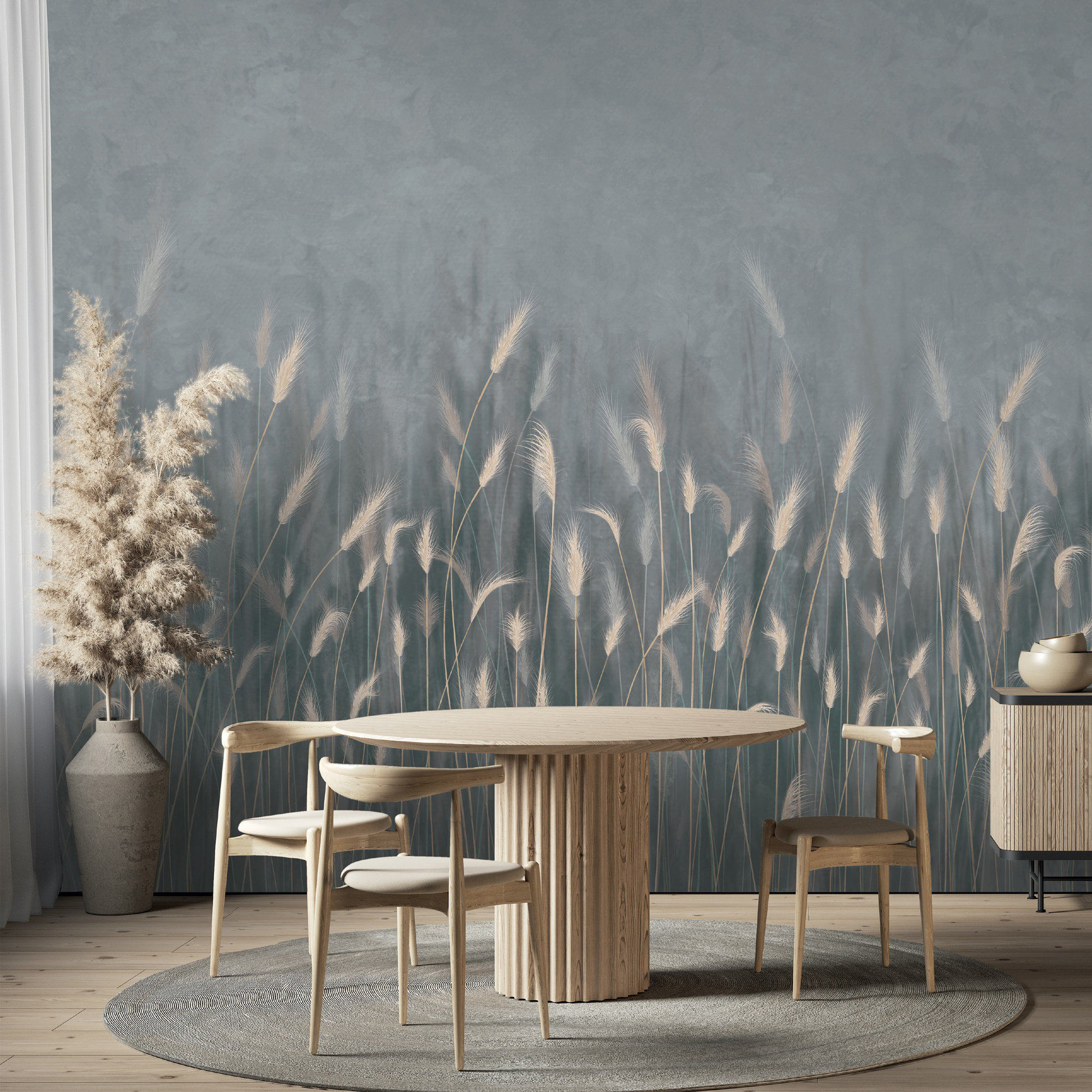 GK Wall Design Serene Reed Grass Wallpaper Mural Soft Neutral Tones ...