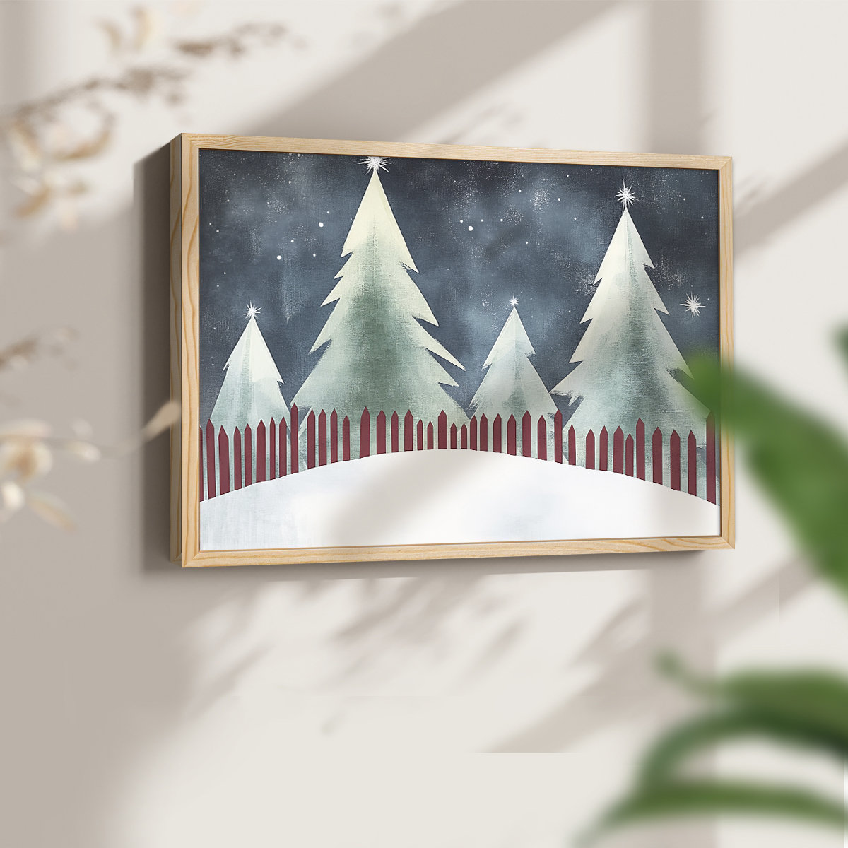 The Holiday Aisle® Chirstmas Art-DVII -Framed Print - Restickable | Wayfair