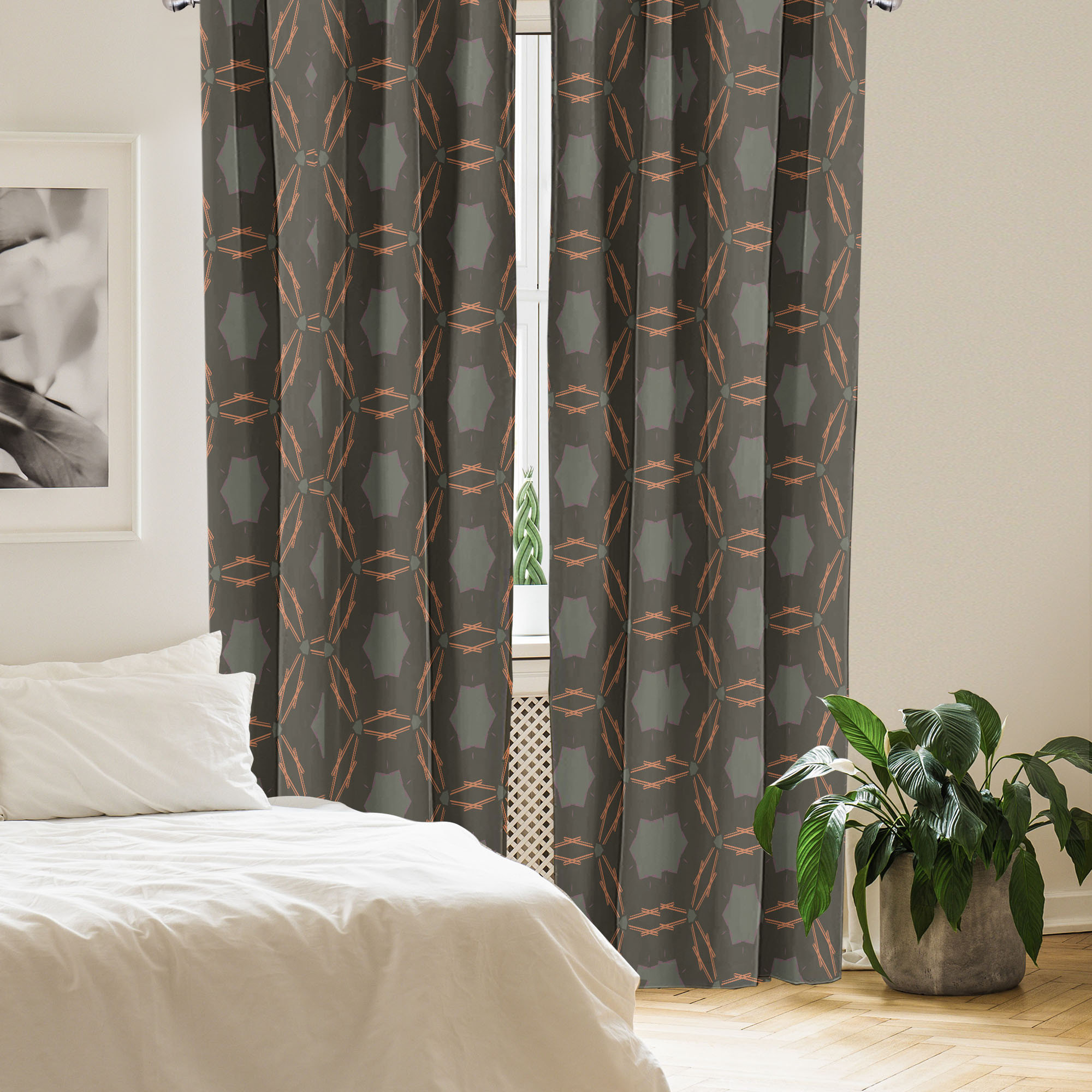 East Urban Home Polygons 4-Panel Curtains, Bars and Concave Shapes ...