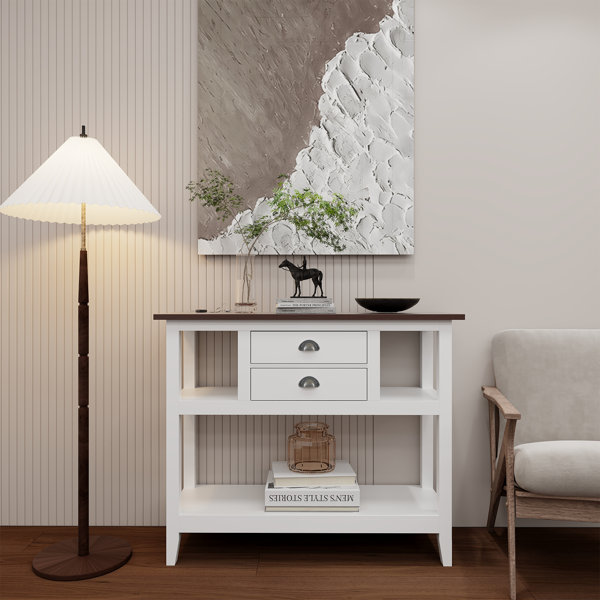 Winston Porter Console Table Sofa Table With Storage Drawers And ...