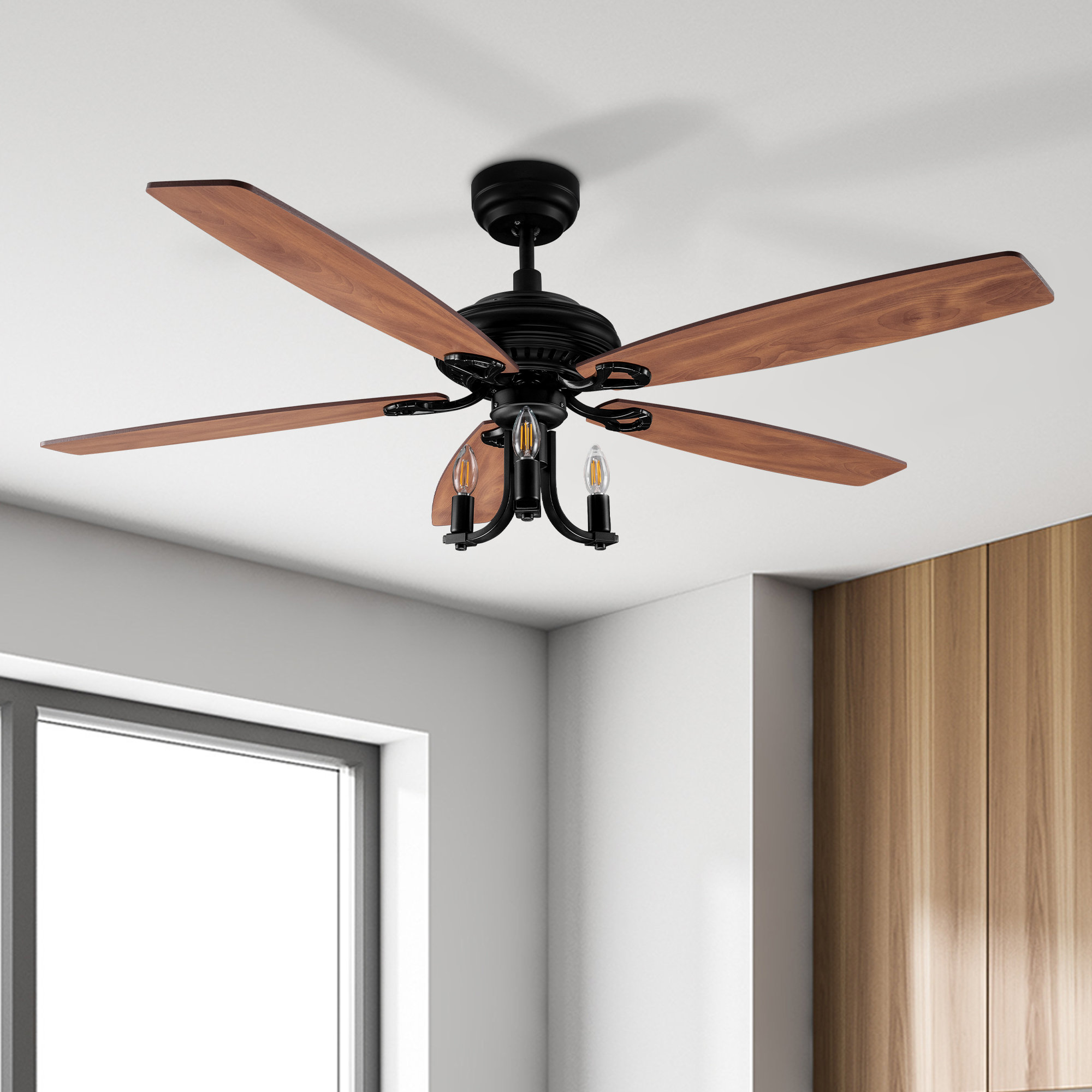 CEME 52'' 5 - Blade Standard Ceiling Fan with Remote Control and Light ...