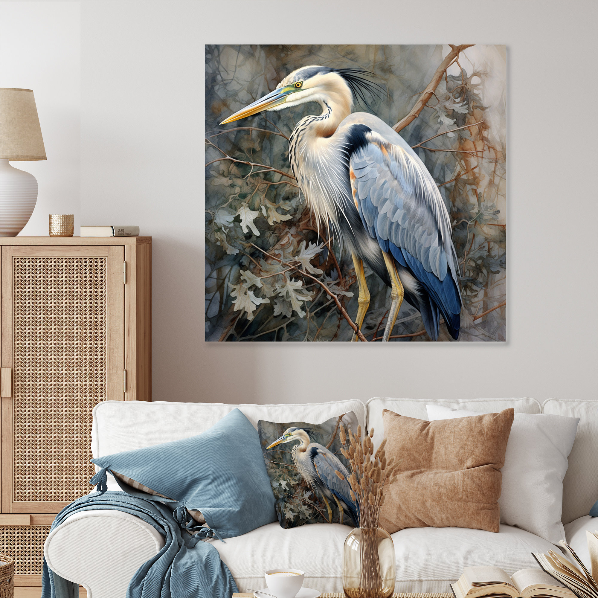 August Grove® Graceful Heron Waterbird I - Print on Metal | Wayfair