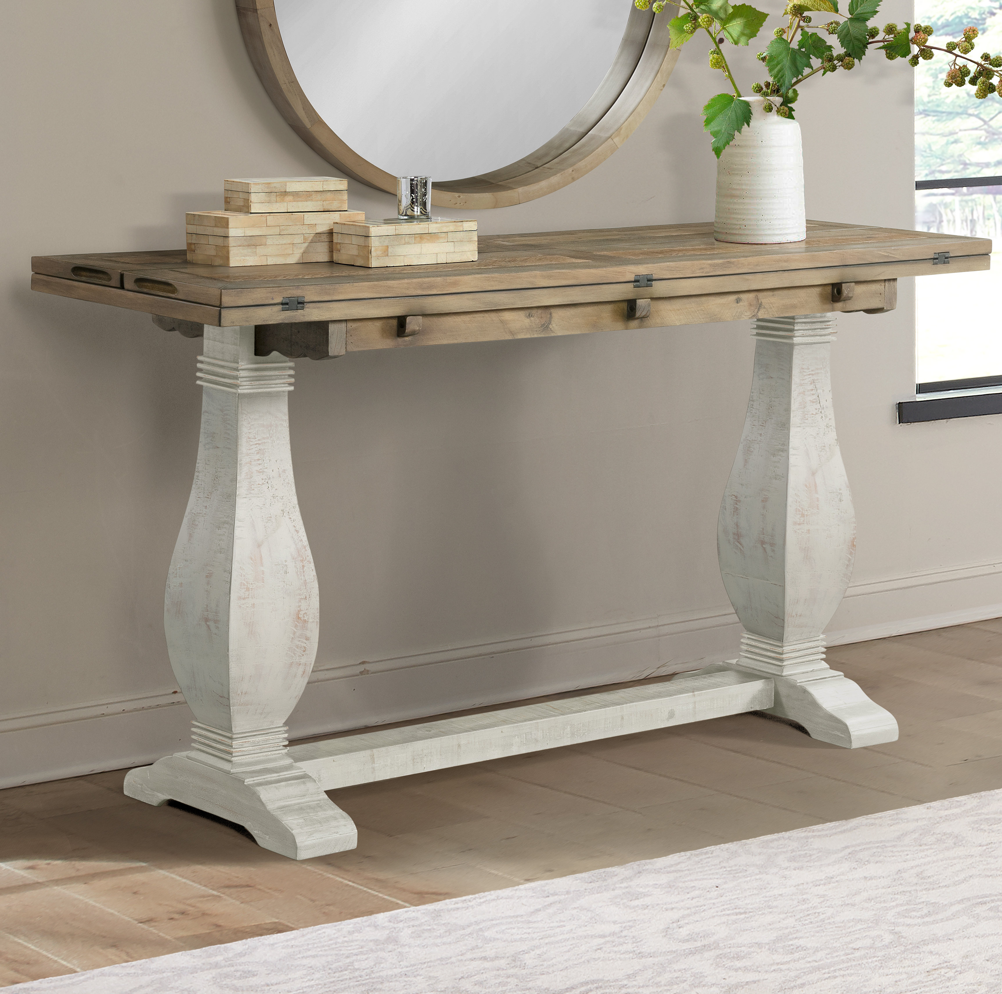 The Twillery Co.® Sarcoline Solid Wood Flip-Top Sofa Console Table ...