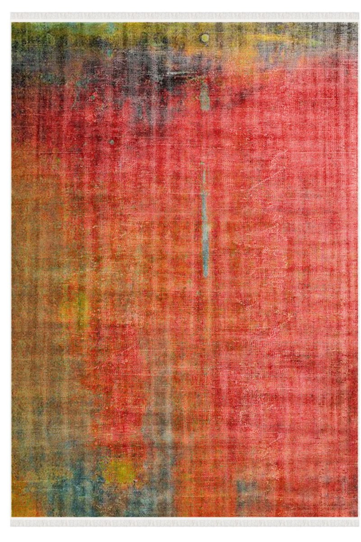 Rugpera Teraste Red And Yellow Color Abstract Design Carpet Machine ...