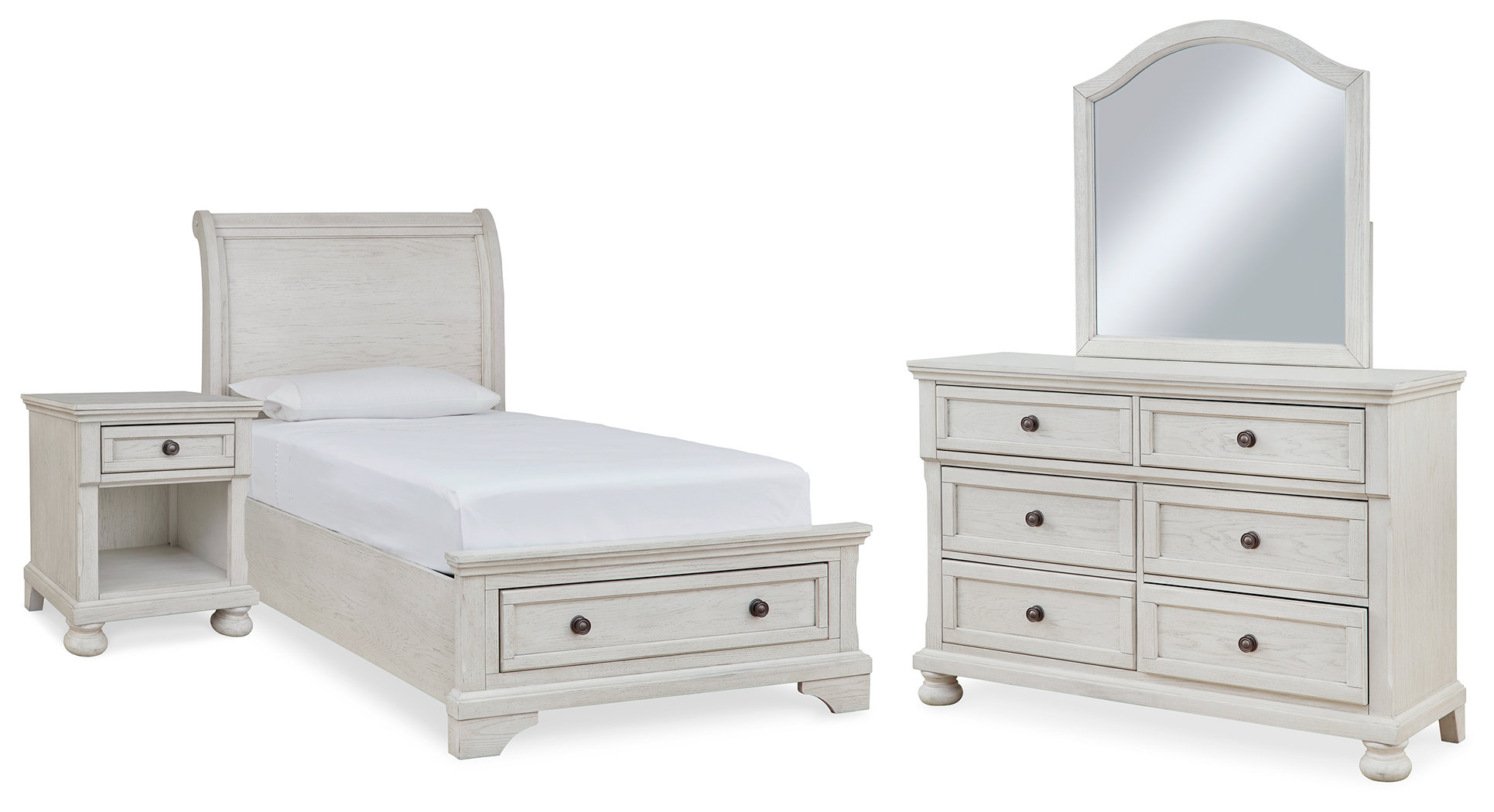 Rosalind Wheeler Robbinsdale Twin Storage Bed, Dresser, Mirror and ...