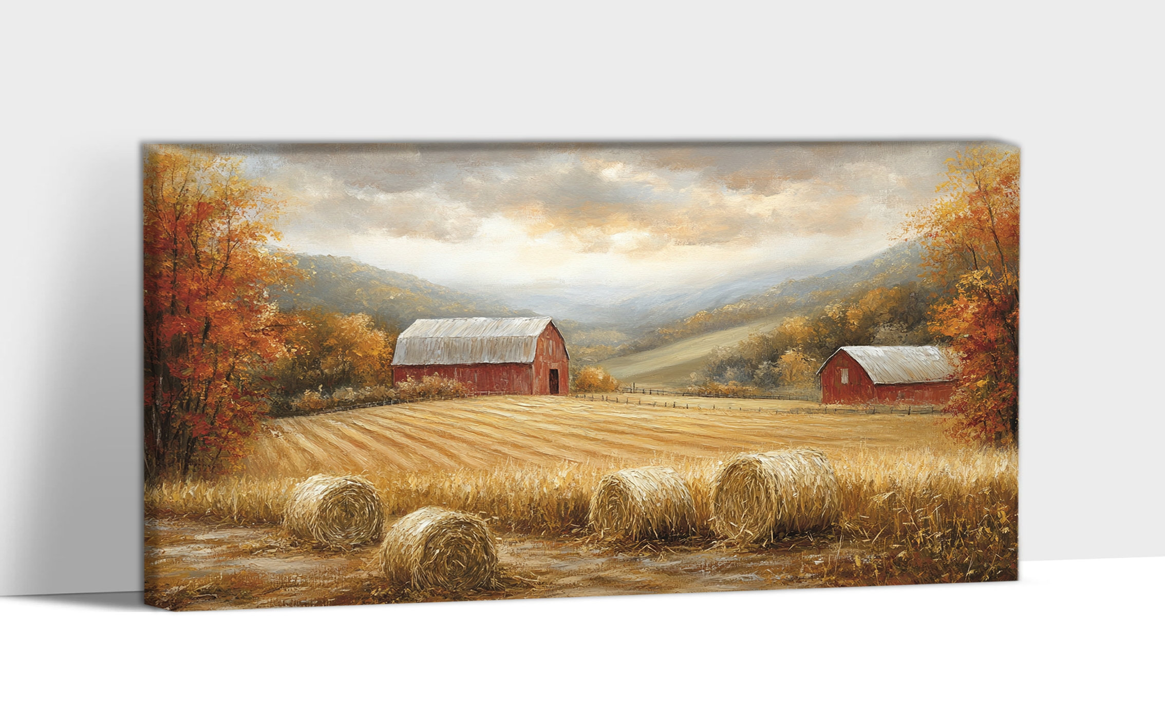 The Holiday Aisle® Large Autumn Landscape Wall Art - Fall Scene Rustic ...