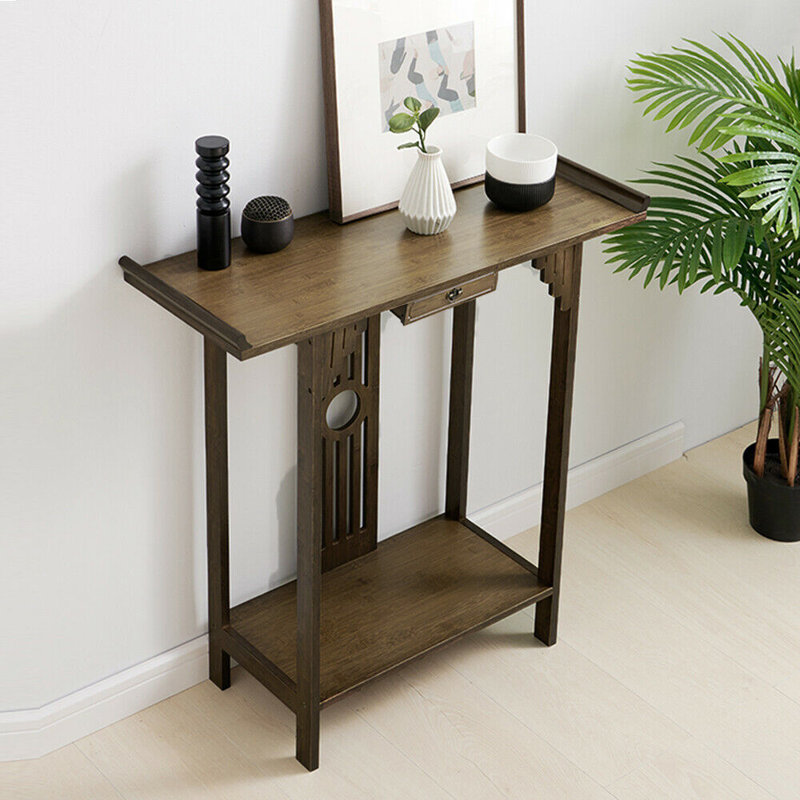 Winston Porter 32" Hallway Console Table Bamboo Entryway Sofa Table ...