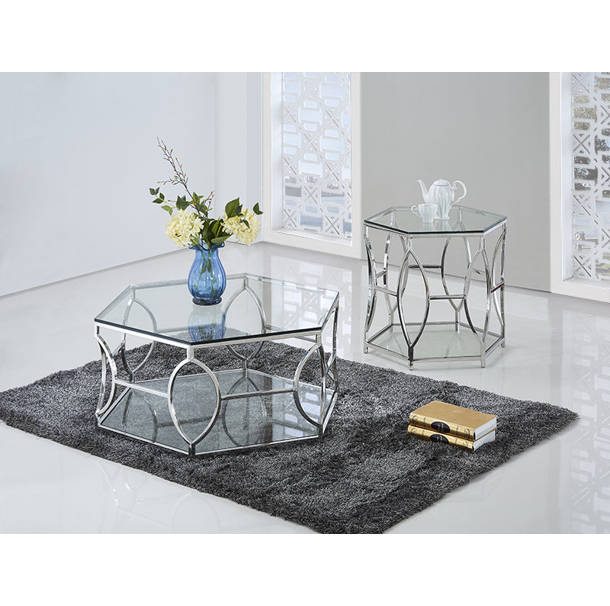 Orren Ellis Aderes Glass Top C End Table & Reviews | Wayfair