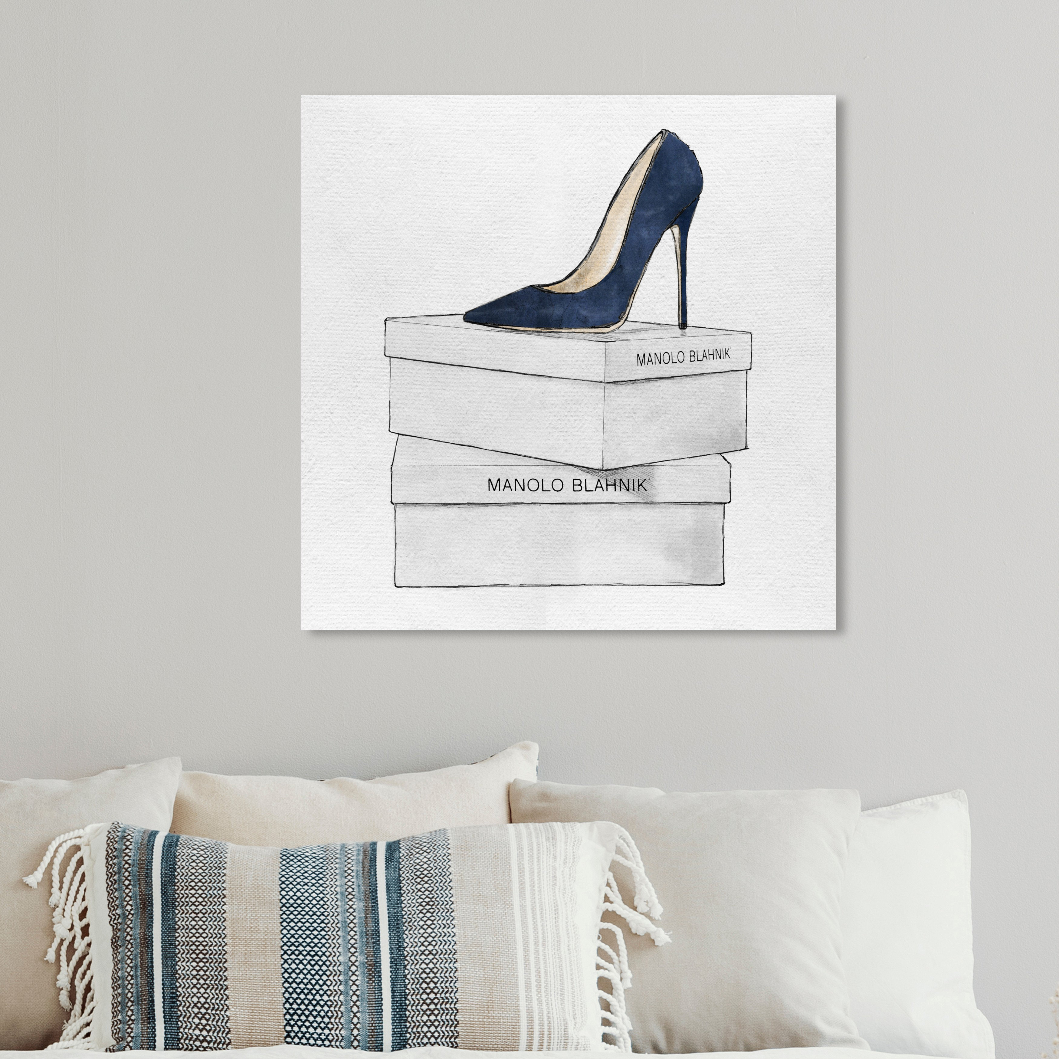 Oliver Gal Blue Suede Icons Square Shoes - Print - Wayfair Canada