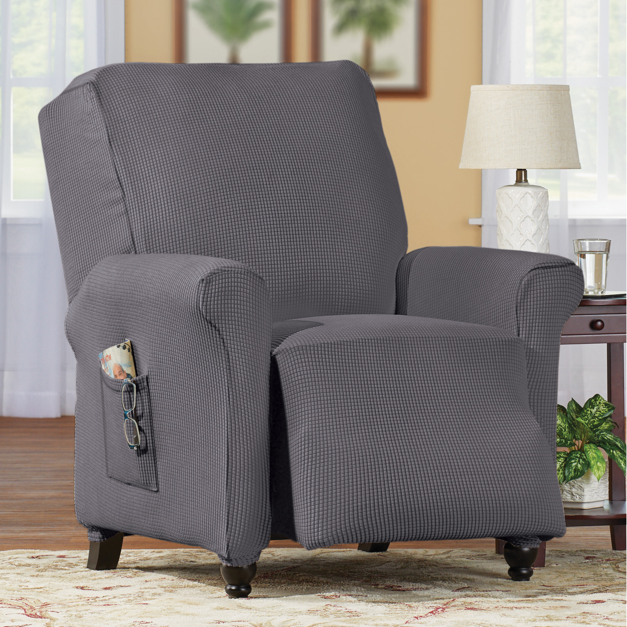 Latitude Run® Textured Stretch Box Cushion Recliner Slipcover & Reviews ...