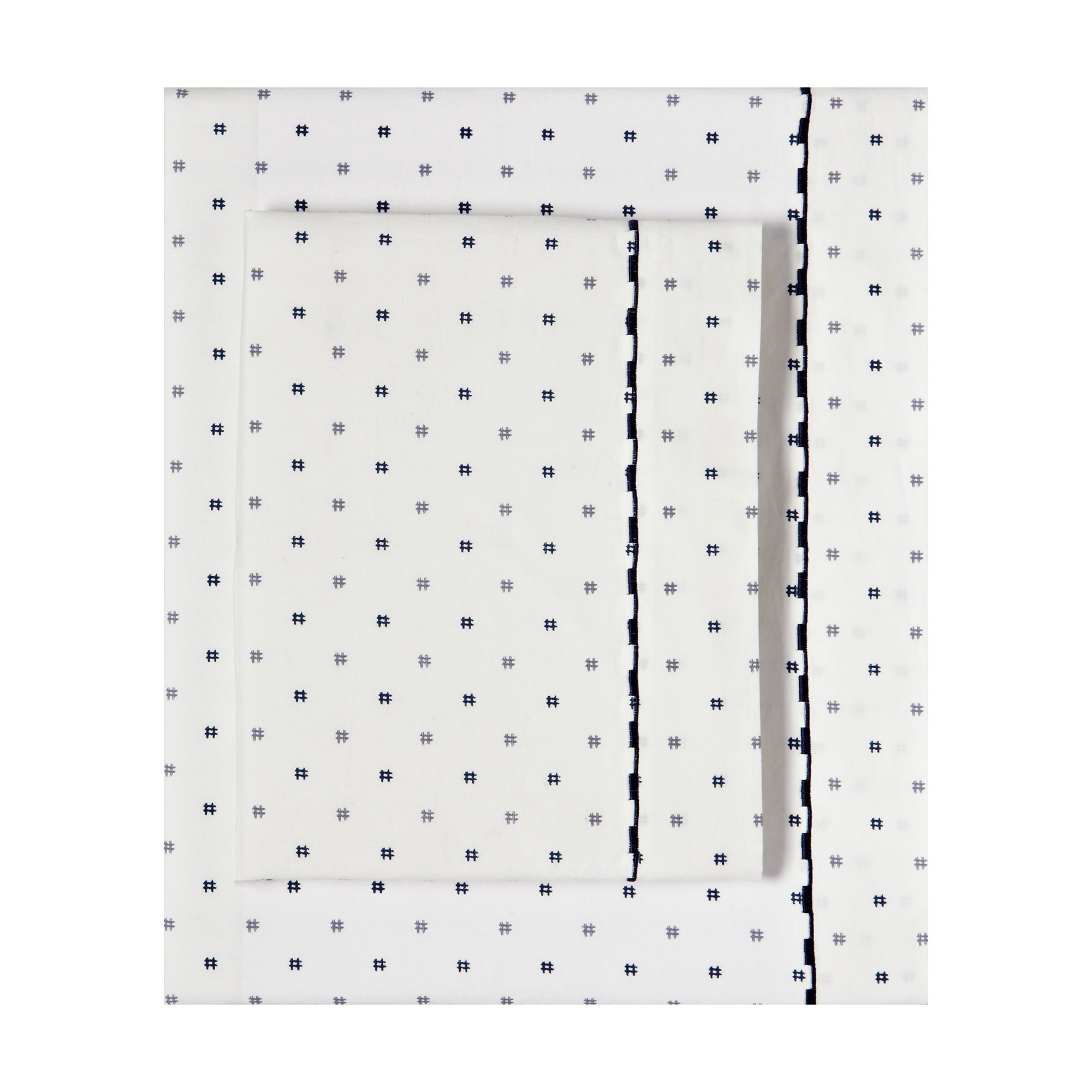 SPLENDID HOME Hashtag 400 Thread Count 100% Cotton Percale Sheet Set ...