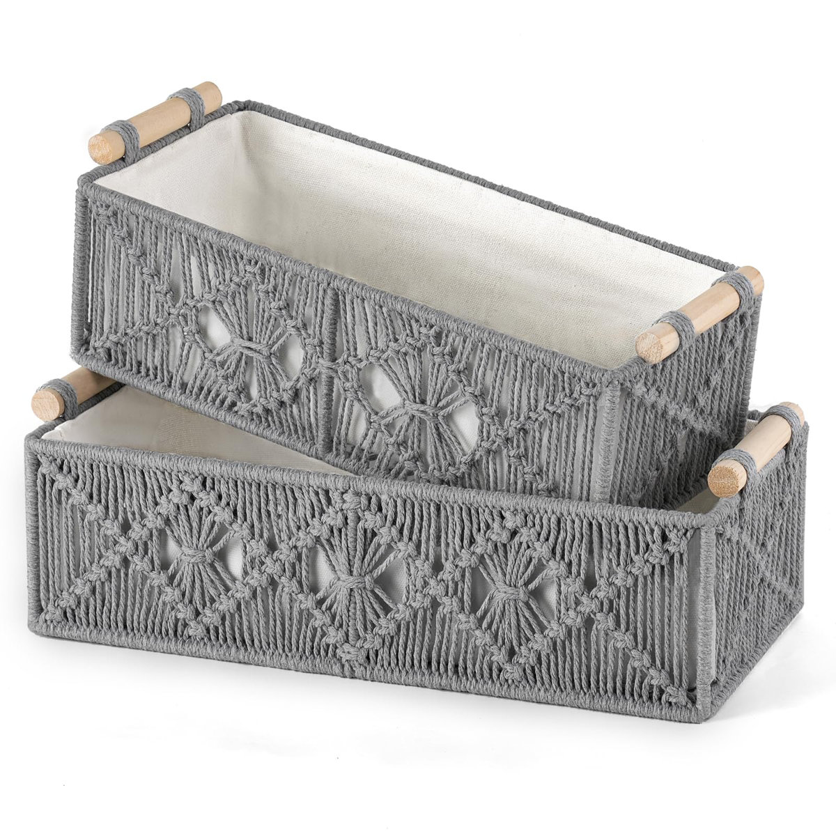 Dakota Fields Handwoven Cotton Decorative Basket with Pastel Tones ...