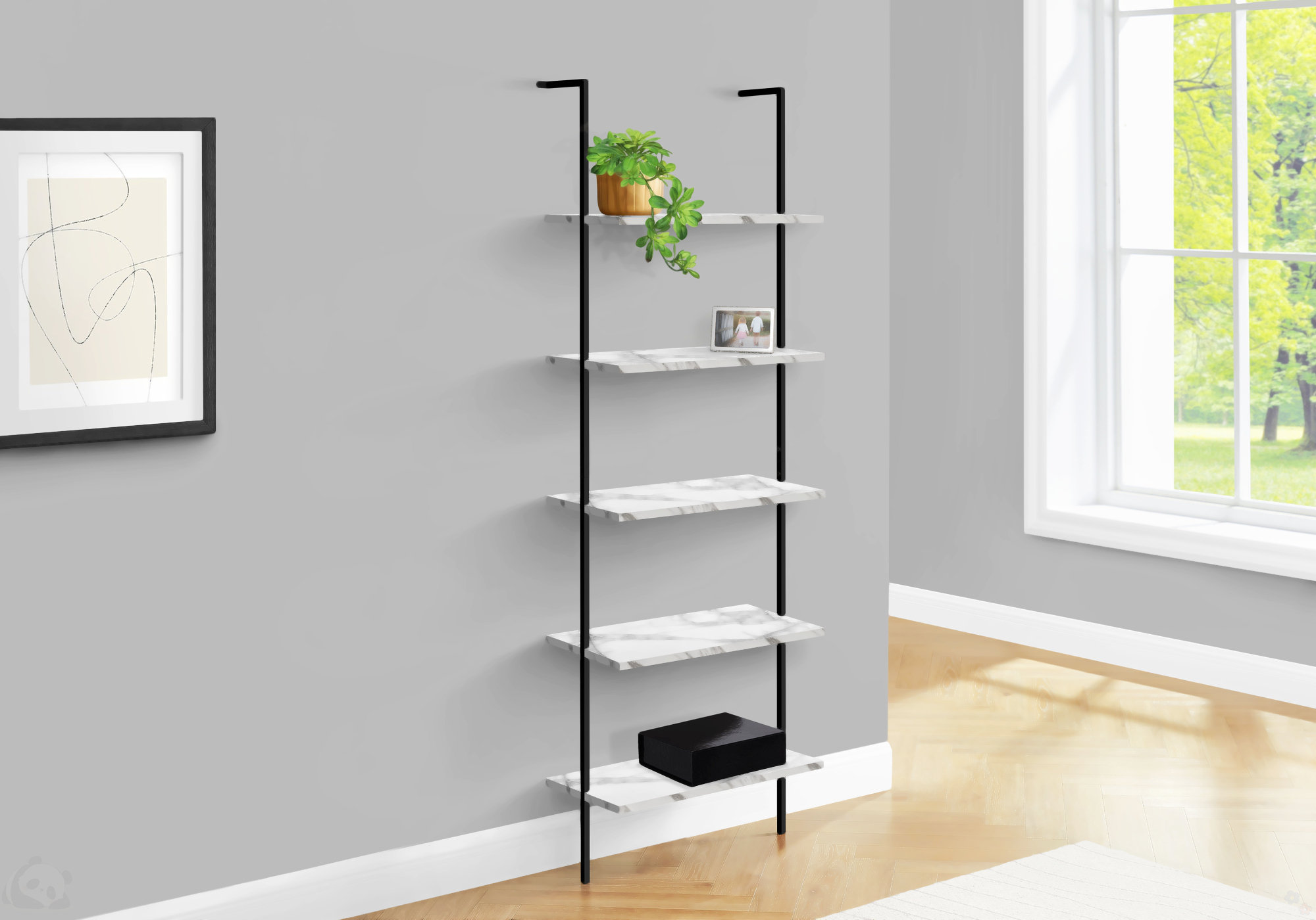 Orren Ellis Bookshelf, Bookcase, Etagere, Ladder 5 Tier, 72"H, Office ...
