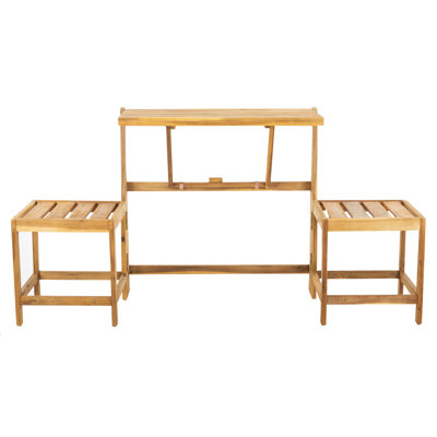 Winston Porter Overstreet Acacia Outdoor Bench & Reviews | Wayfair