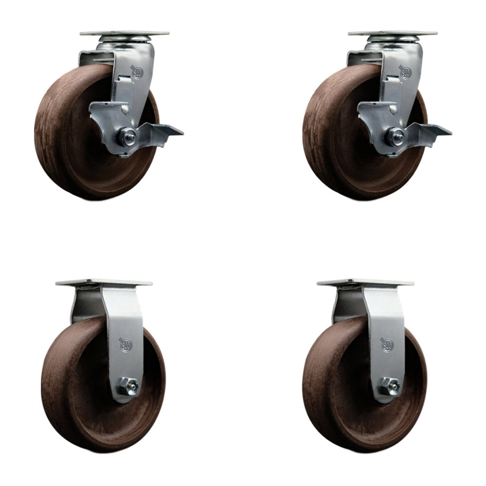 Service Caster 4-Piece Glass Filled Nylon Caster Set | Wayfair
