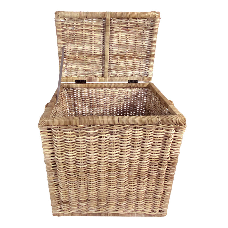 Birch Lane™ Yula Rattan Decorative Storage Trunk with Lid, Tall Size ...