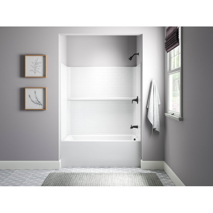 Sterling by Kohler Forum Traverse 60" X 36" Vikrell Bath/Shower With ...