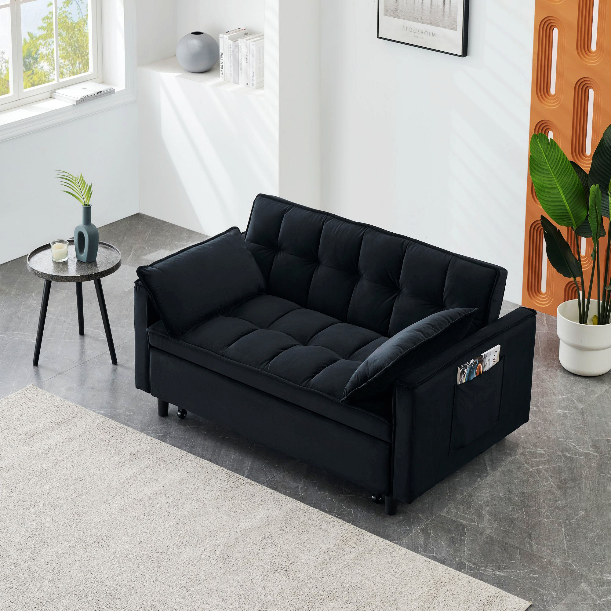 Ivy Bronx Minns 54.3'' Square Arms Sleeper | Wayfair