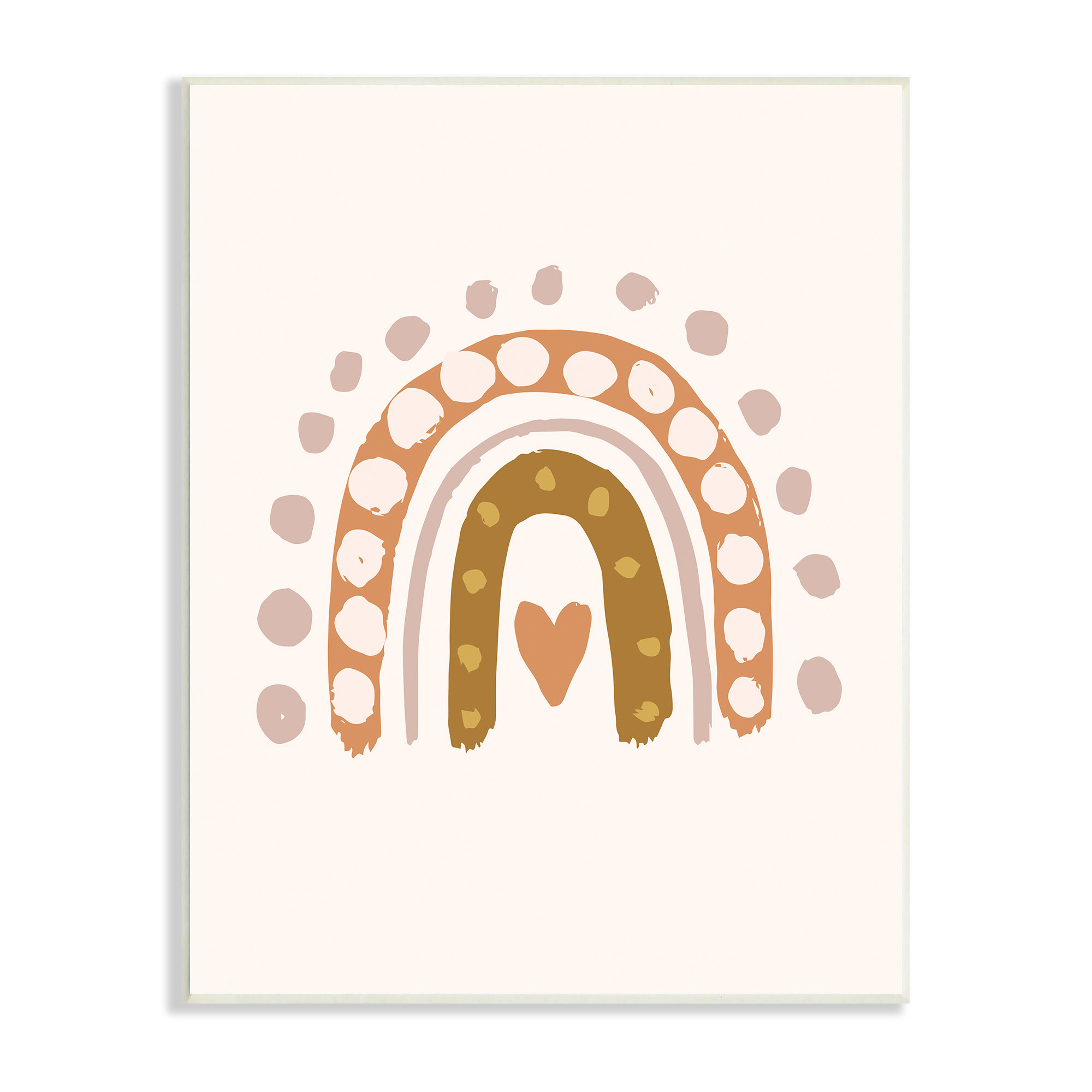 Stupell Industries Dotted Bohemian Rainbow Heart Symbol Kid''s Art ...