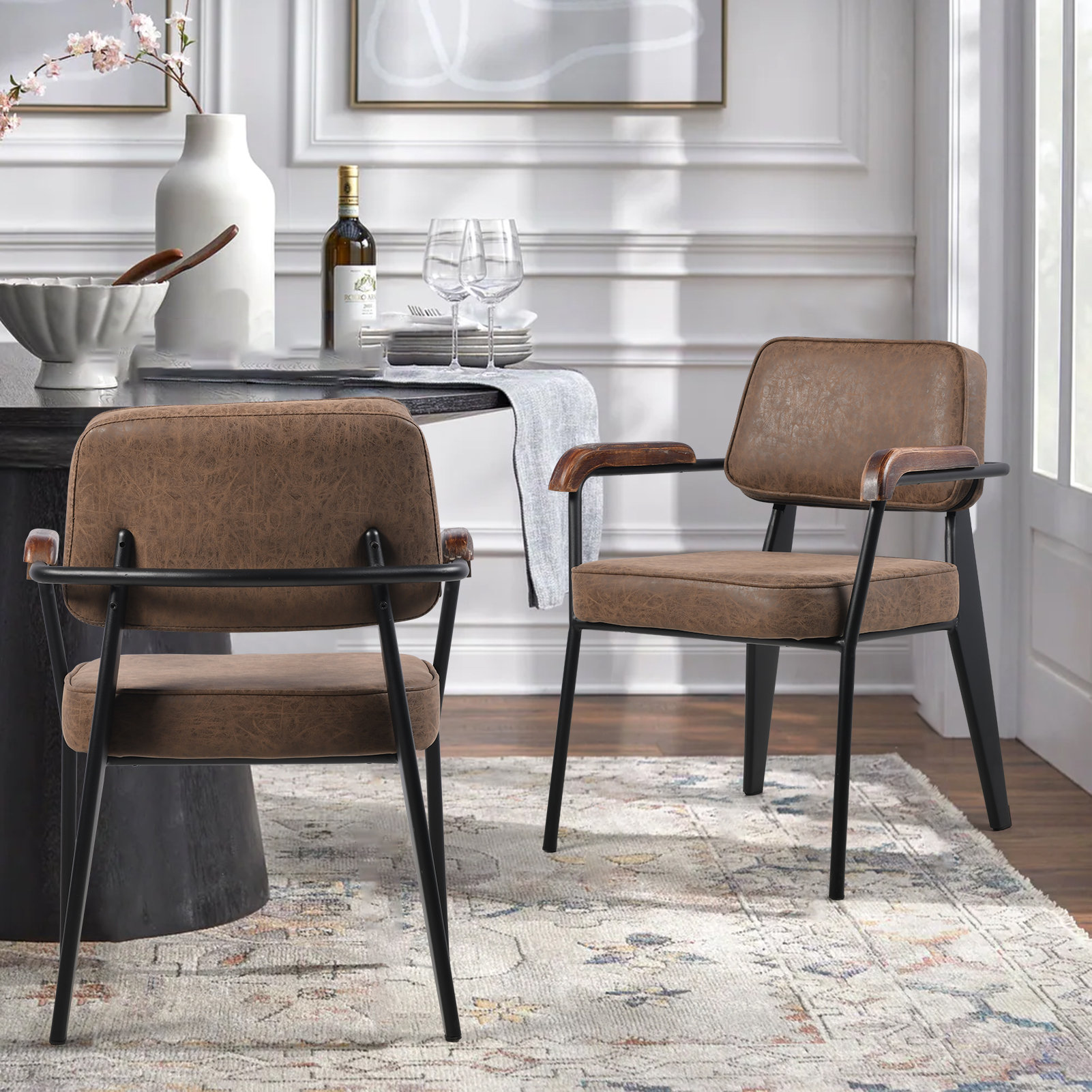 Topower Leather Seat Reception Chair with Metal Frame | Wayfair