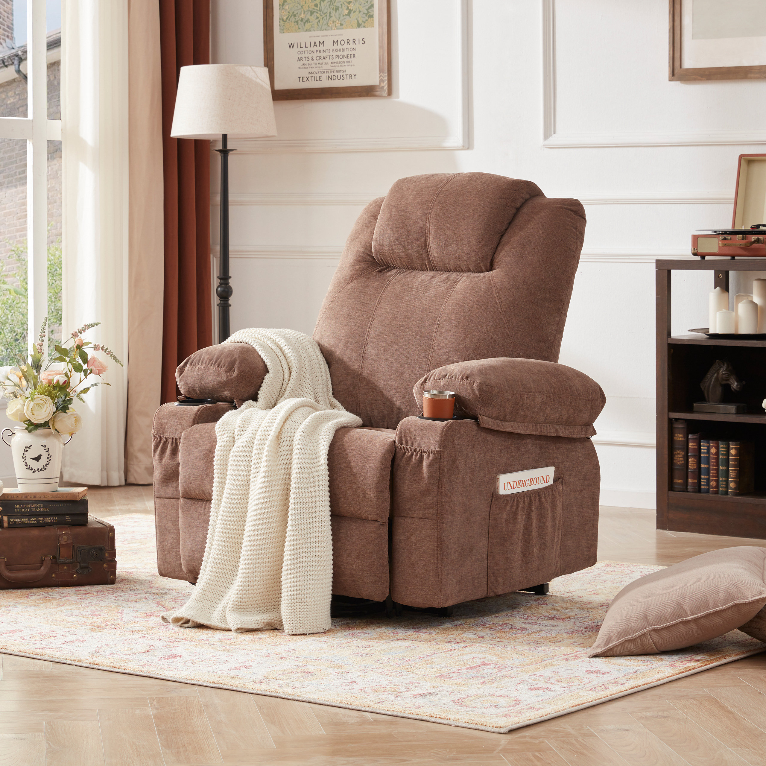 Hokku Designs Kyleen Upholstered Heated Massage Chair | Wayfair