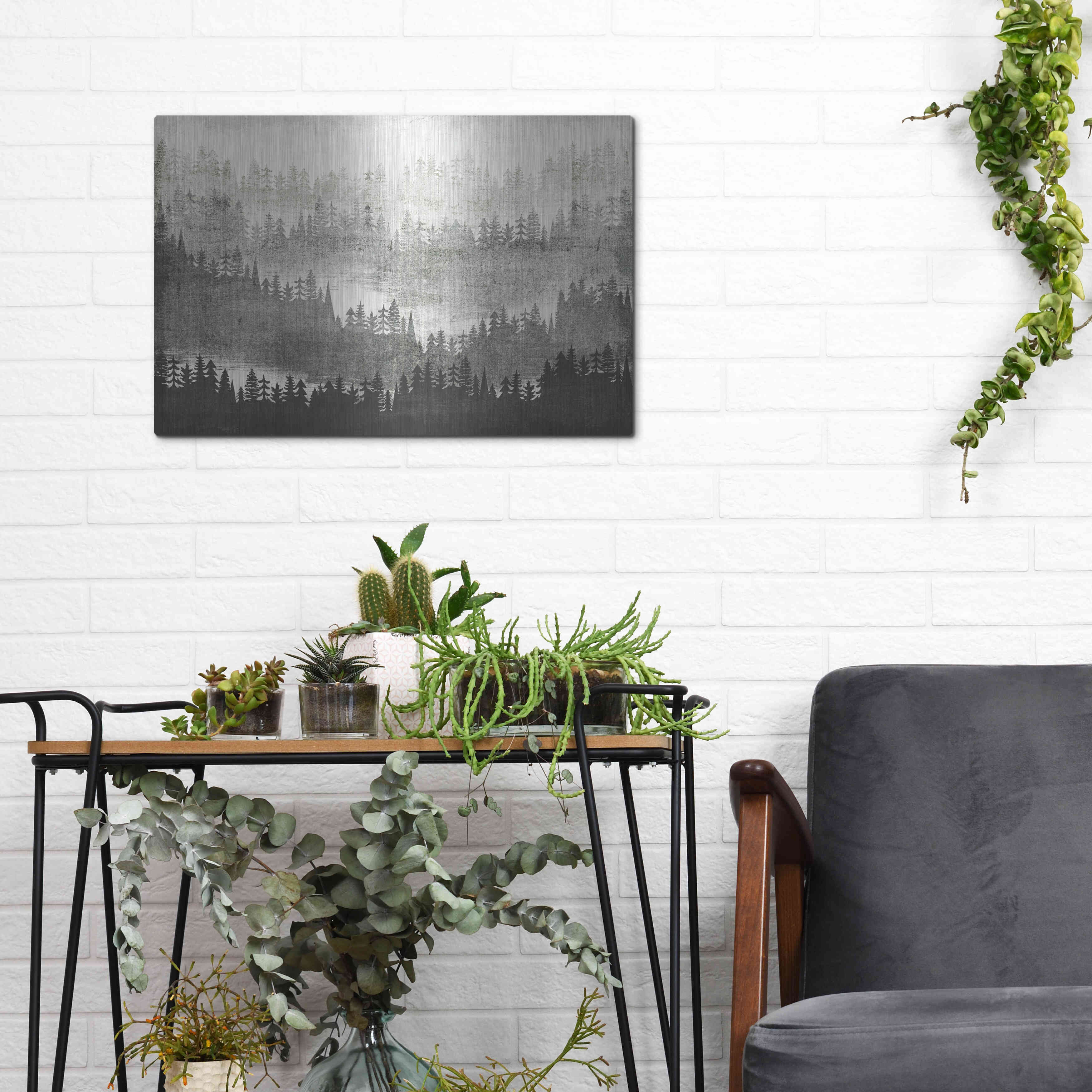Millwood Pines Mountainscape Silver' by Michael Mullan, Metal Wall Art ...