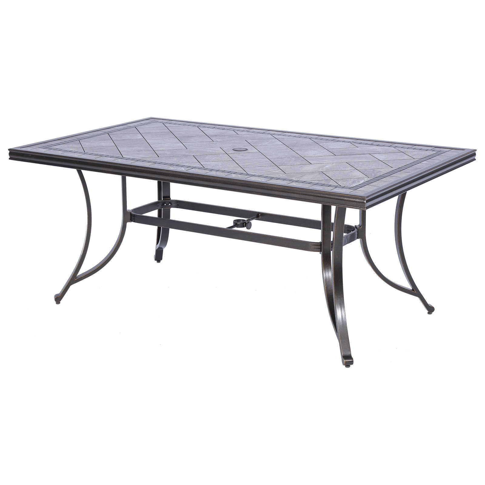 Winston Porter Jaykwon Outdoor Patio Rectangular Porcelain Top Dining ...