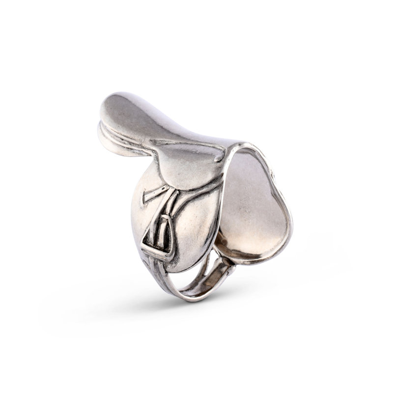 Vagabond House Equestrian Pewter English Horse Saddle Napkin Ring ...