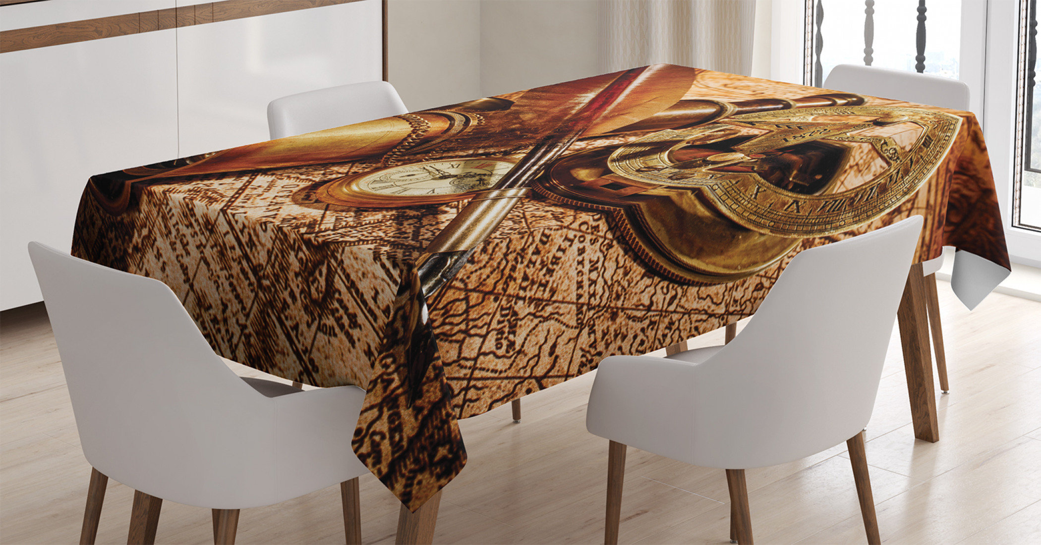 East Urban Home Compass Goose Quill Pen Spyglass And A Pocket Watch ...