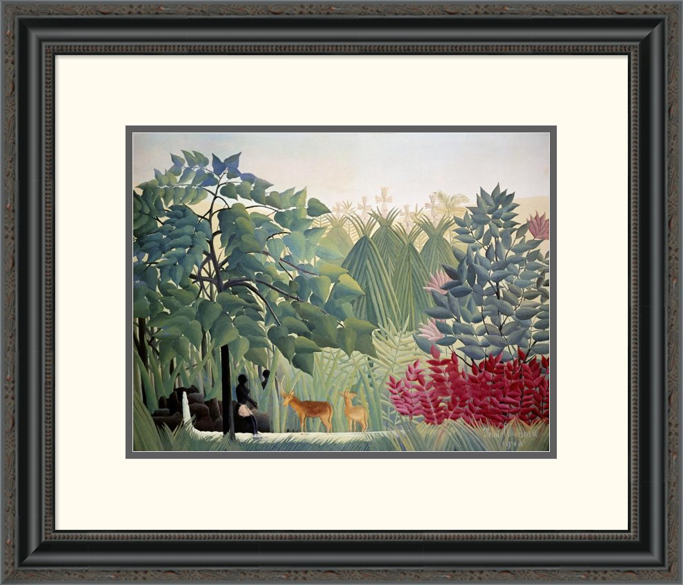 Global Gallery 'The Waterfall' by Henri Rousseau Framed Painting Print ...