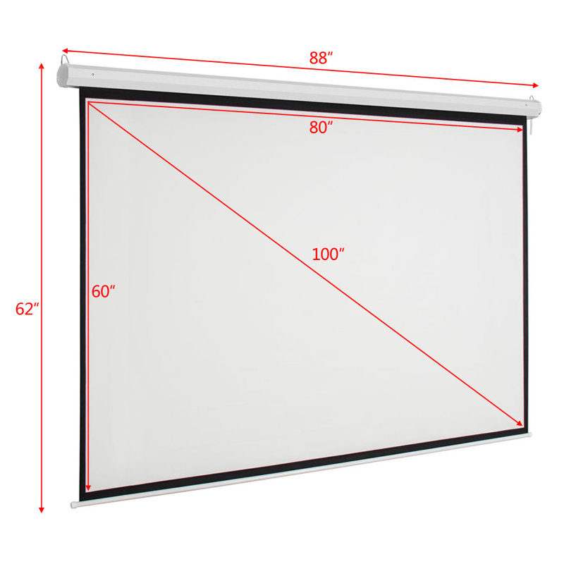 Ktaxon White 100" Electric Projection Screen & Reviews | Wayfair