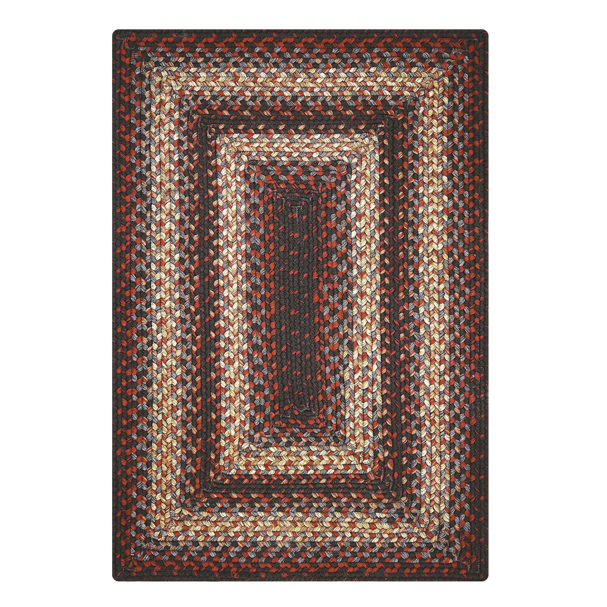 August Grove Damisi Black and Burgundy Braided Rug, Perfect as Rustic ...