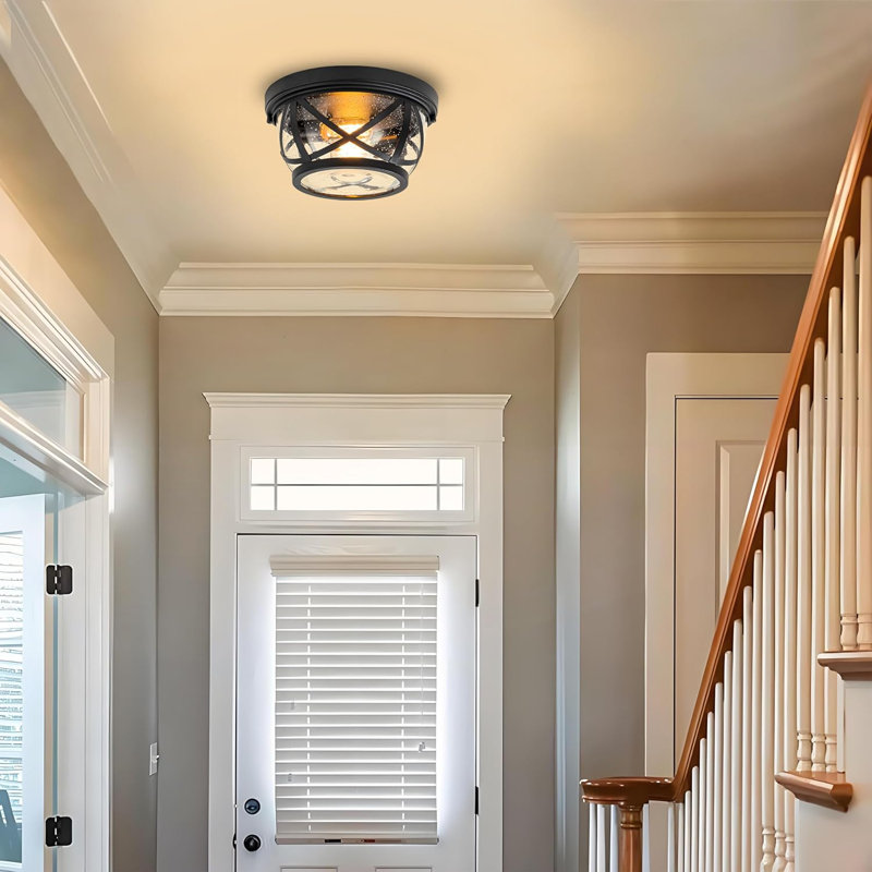 YUBIOM 2-Light Modern Farmhouse Porch Light Ceiling Mount | Wayfair