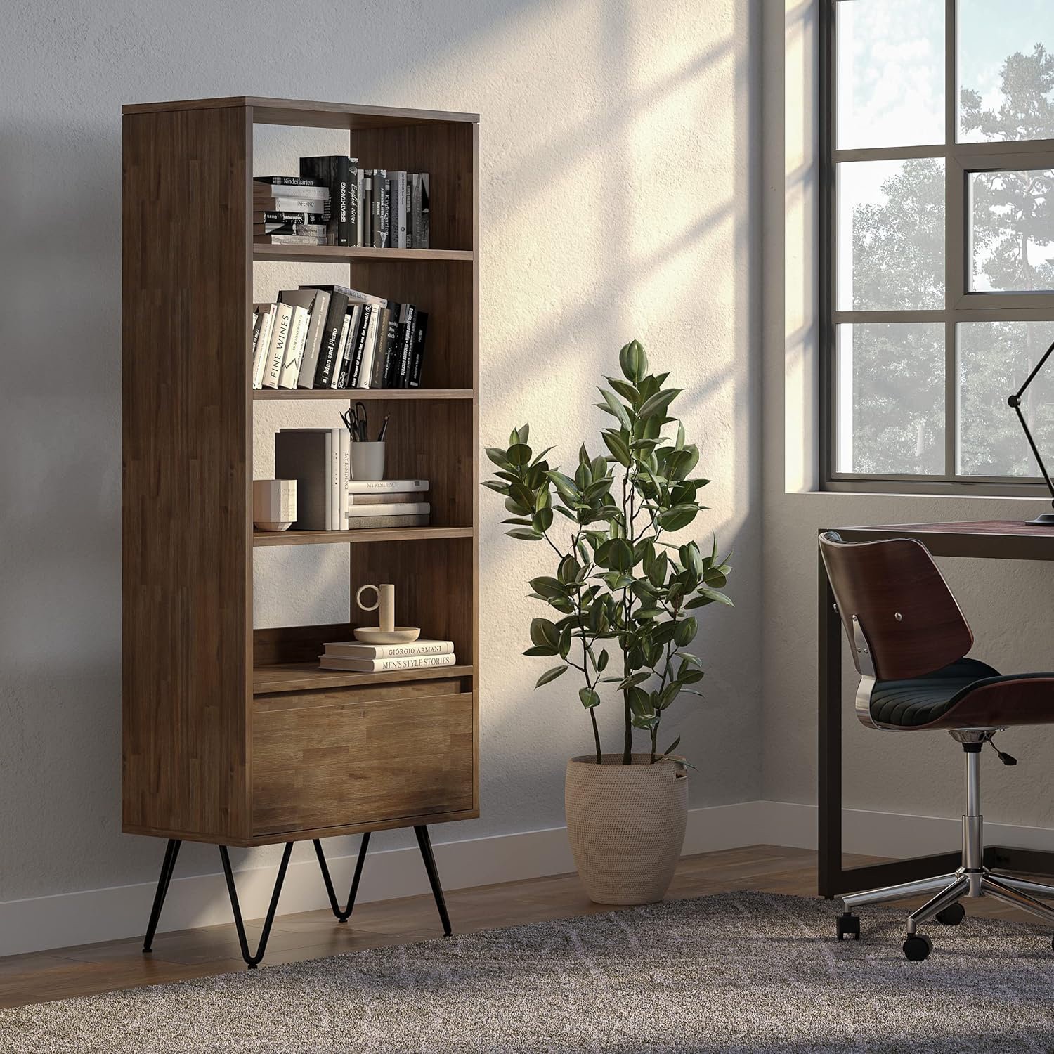 Corrigan Studio® WOOD And Metal 24 Inch Wide Rectangle Modern ...