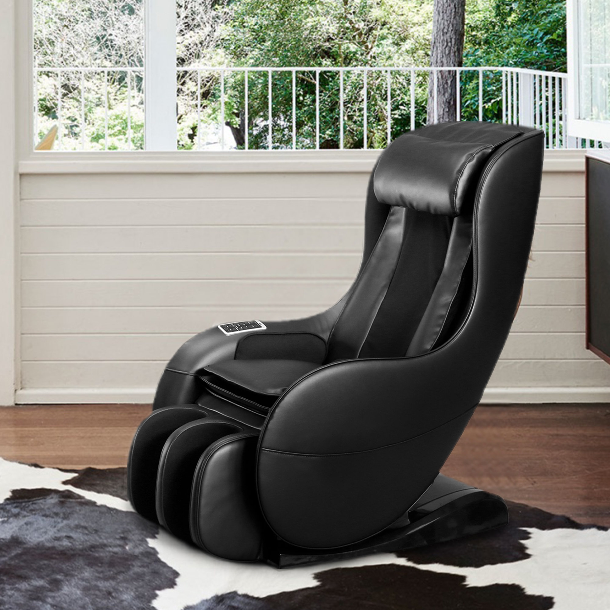 Inbox Zero Faux Leather Power Reclining Heated Massage Chair | Wayfair