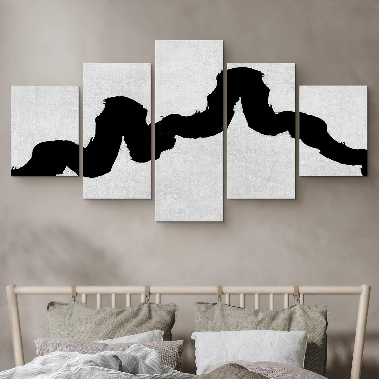 IDEA4WALL BAW Black White Grayscale Spiral Ring Geometric Landscape ...