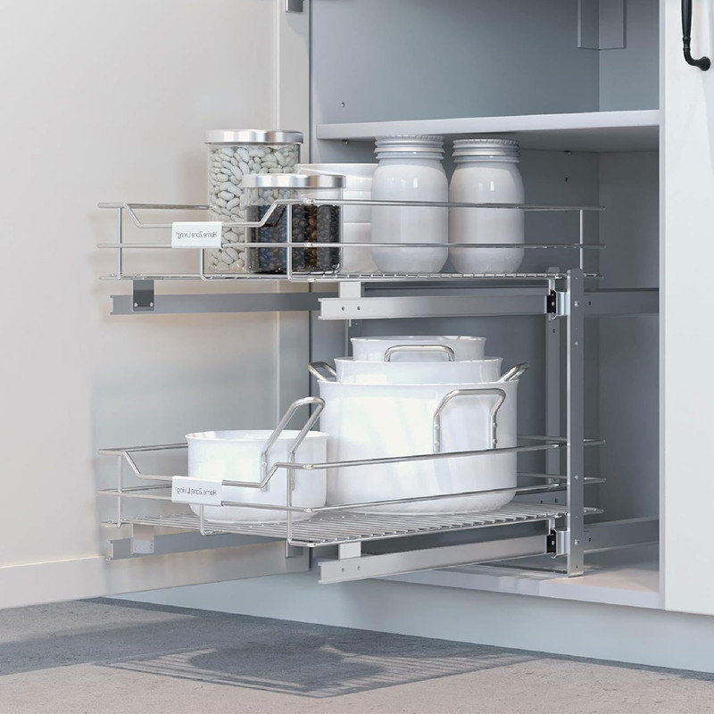 Rebrilliant Pull Out Kitchen Cabinet Organizer with Two Tiers of ...