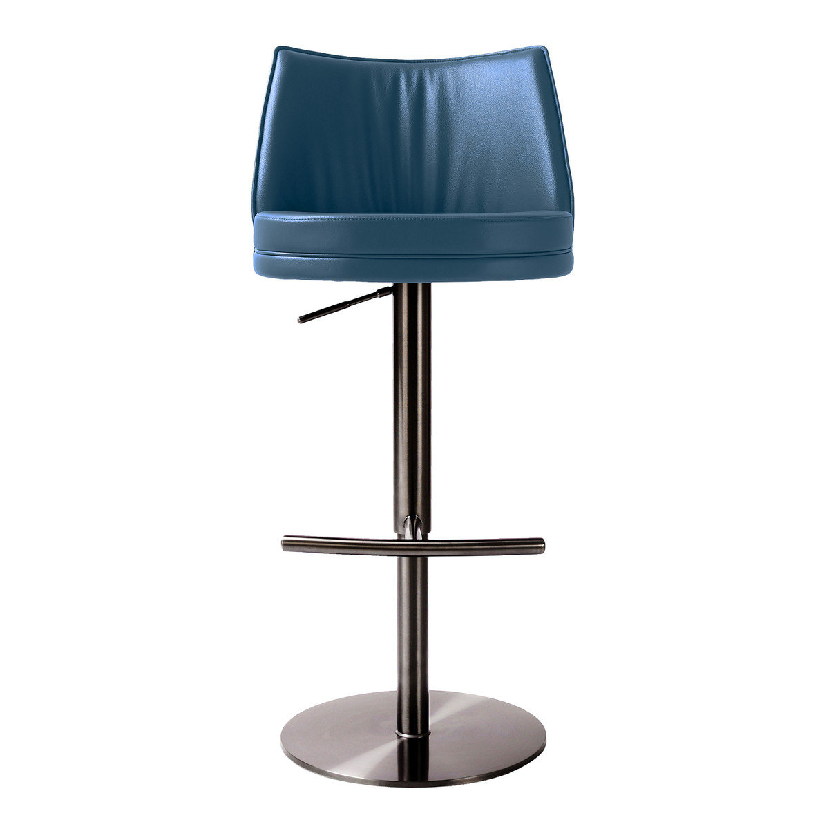 Enzo Decor Maya Blue Vegan Leather On Black Adjustable Stool - Wayfair ...