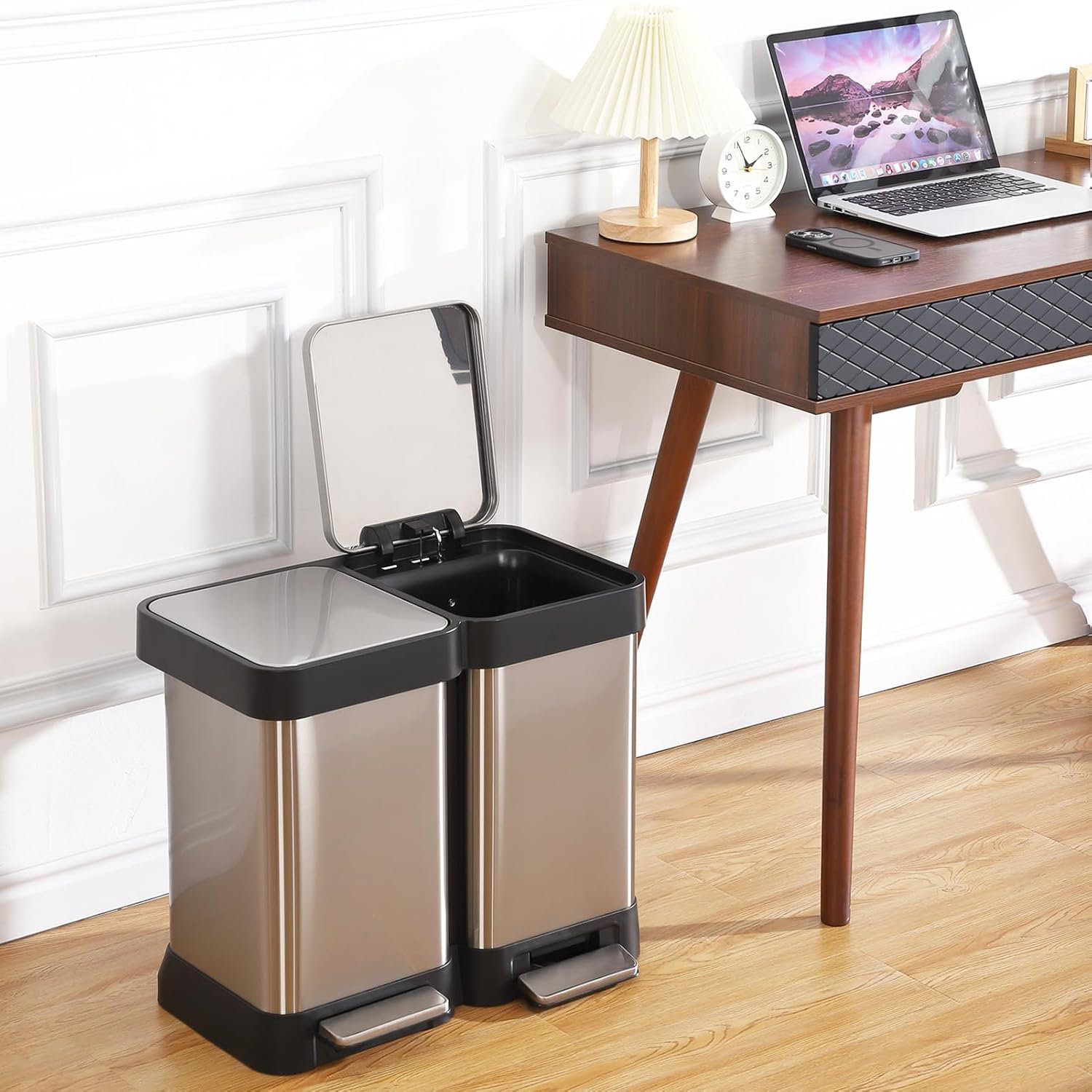 ASOPIX 17 Gal / 65L Open Top Trash Can Commercial Grade Heavy Duty Tall ...