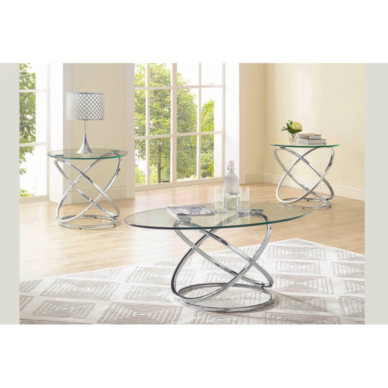 WANDINGT Modern Metal Cocktail Table Set Contemporary Cocktail Table ...
