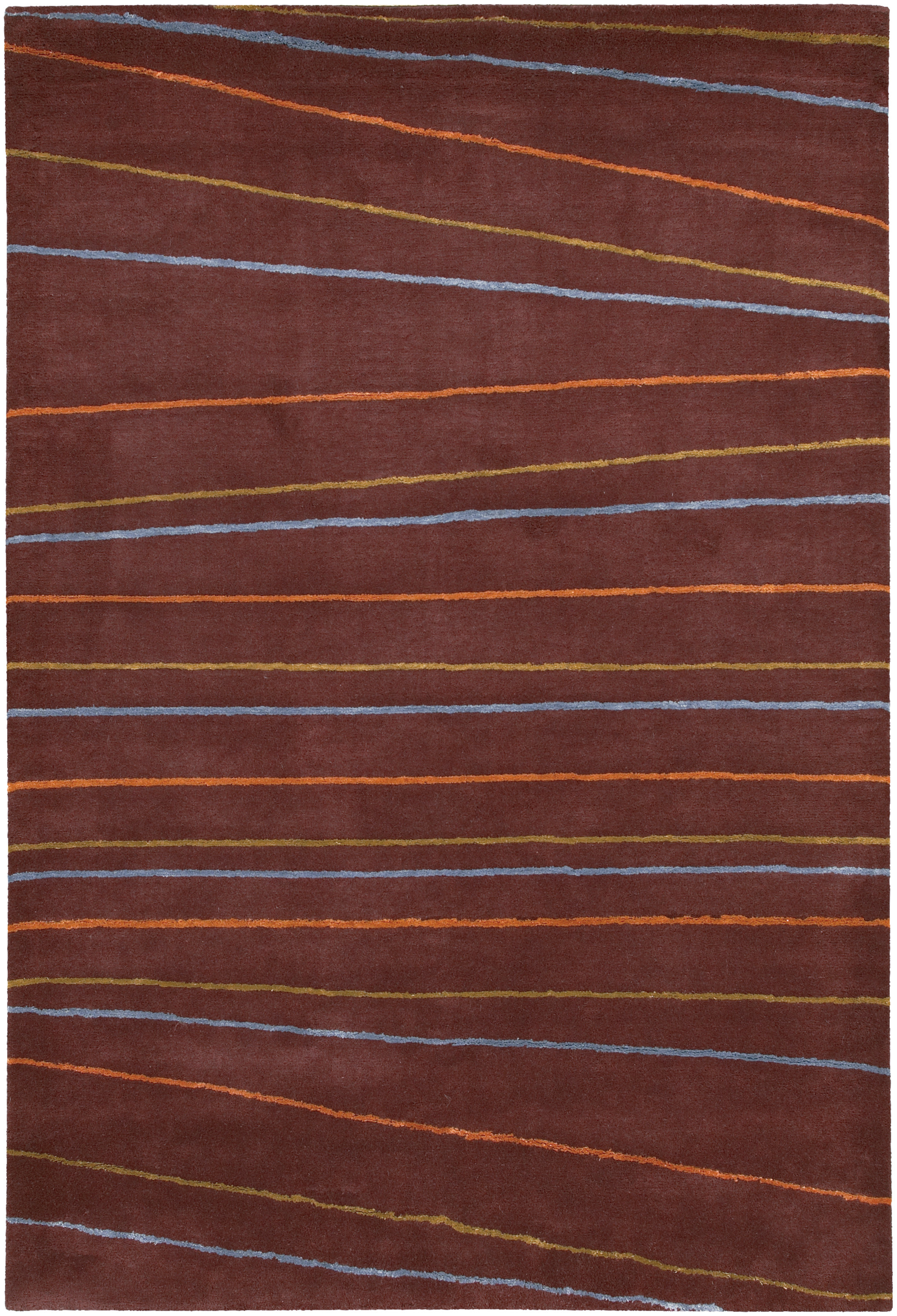 Chandra Rugs Lost Link Geometric Handmade Tufted Silk Brown Area Rug ...