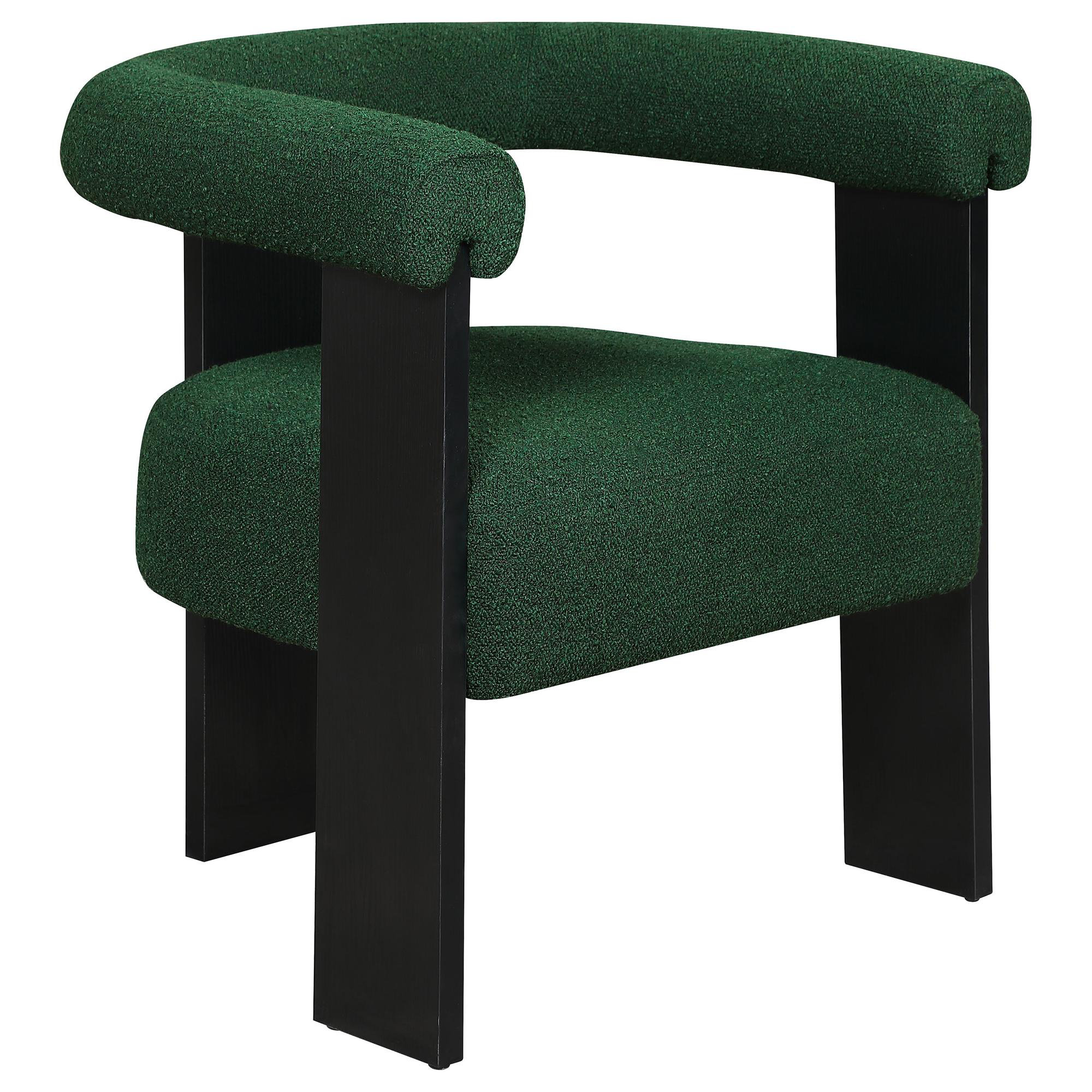 George Oliver Slater Green Boucle Upholstered Accent Side Chair | Wayfair