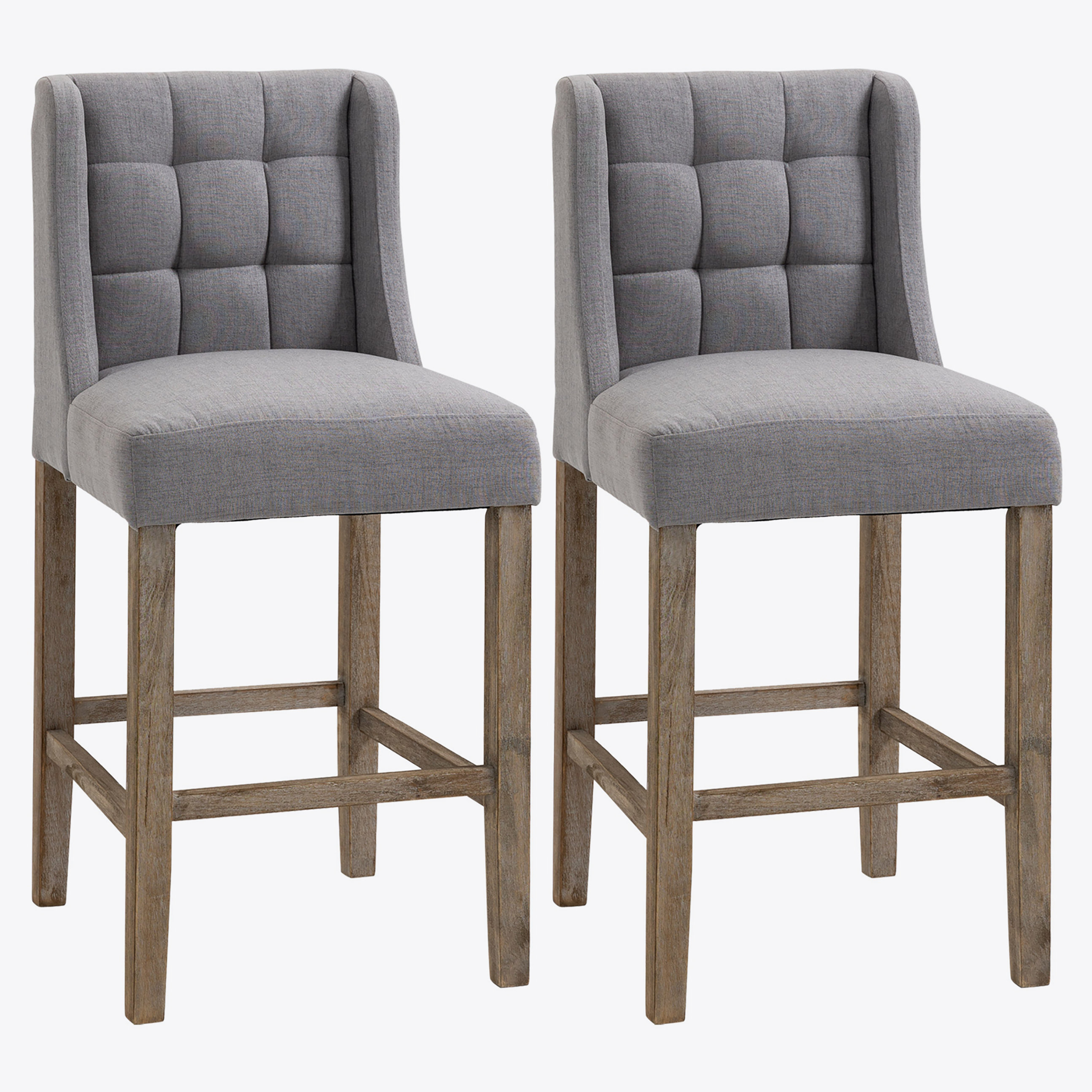 Red Barrel Studio® Grey Manufactured Wood 4 Legs Bar Stools with ...