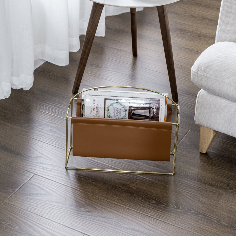 Mercer41 Vessena Leatherette Standing Sling Magazine Rack | Wayfair