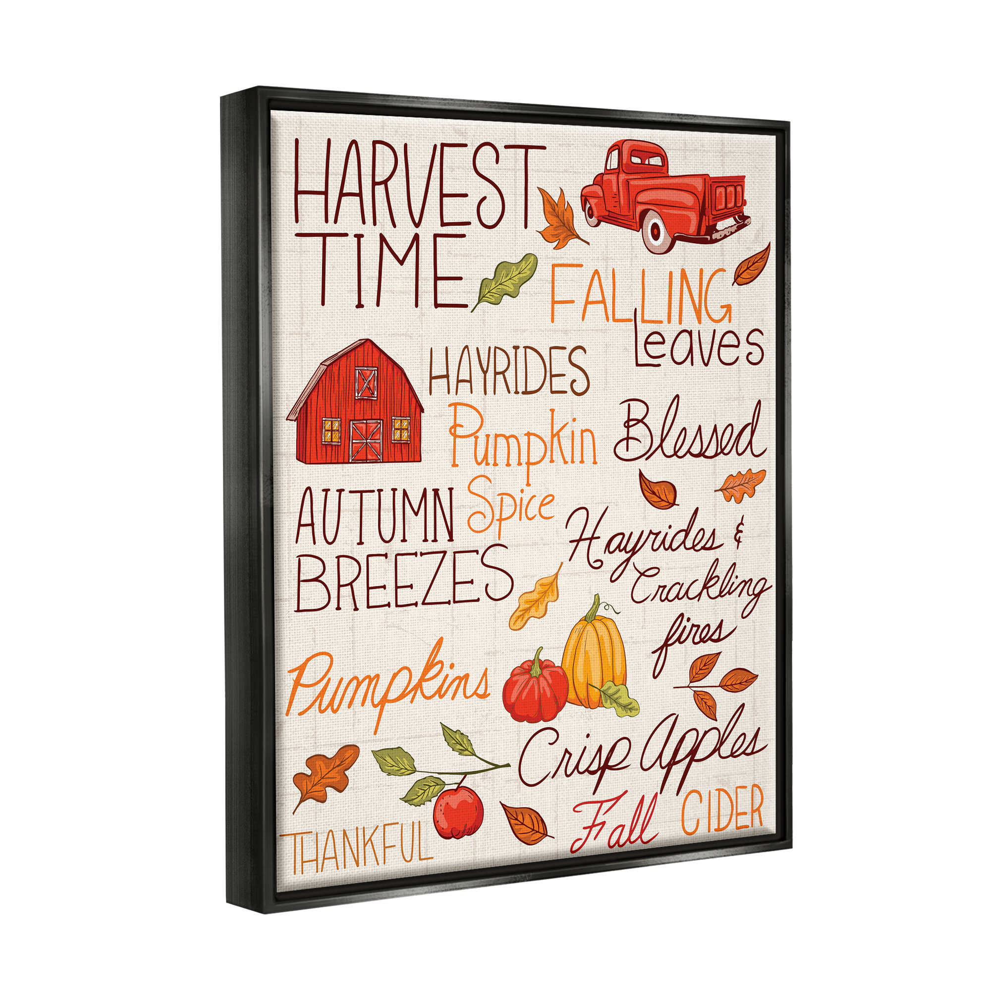 Stupell Industries Ba-820-Floater Cozy Fall Activities Framed On Canvas ...