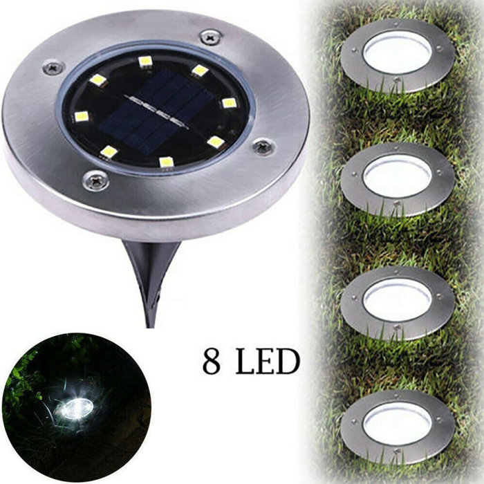 LINKPAL White Low Voltage Solar Powered Integrated LED Metal Well Light ...