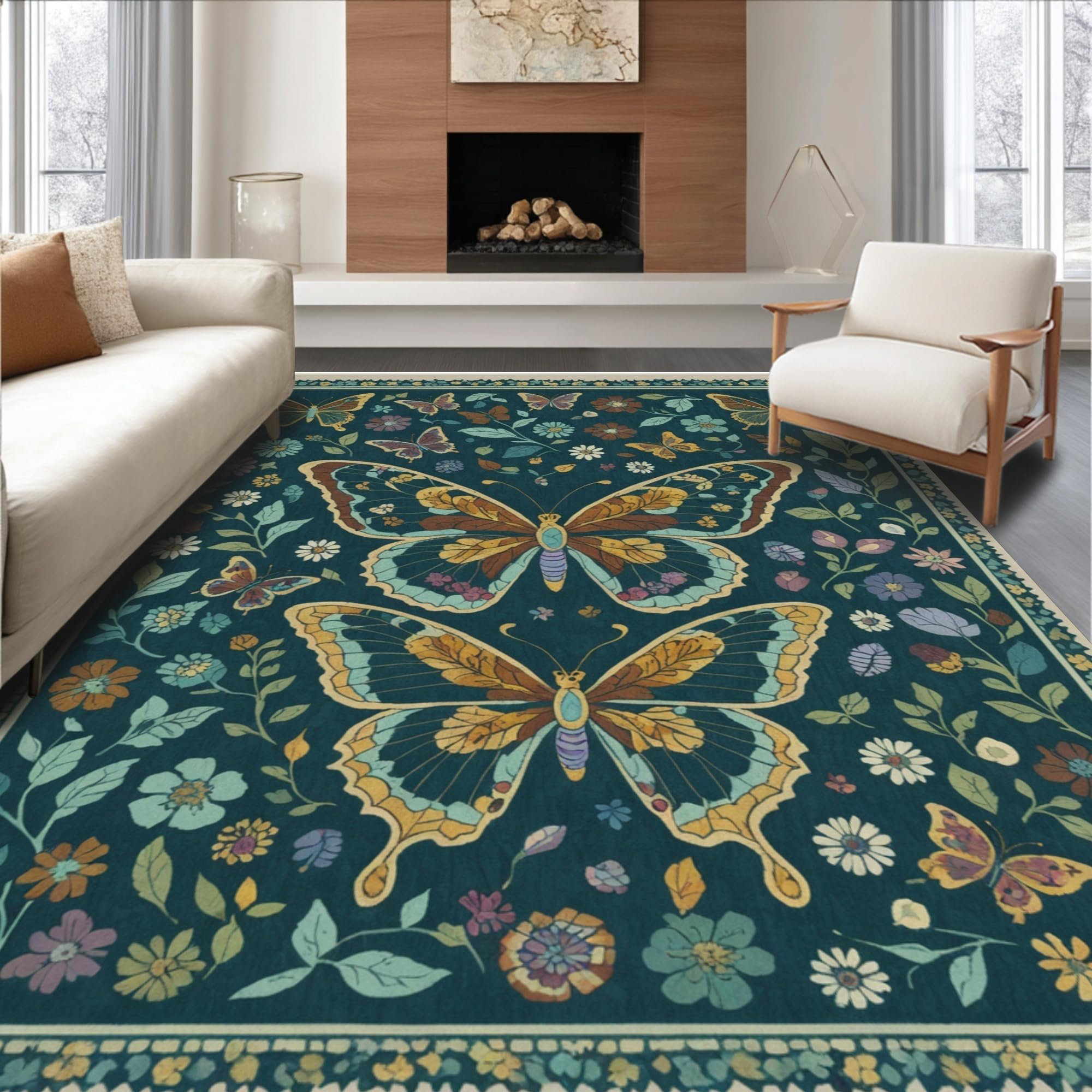 ODIKA Ultra Soft Area Rug, Non Slip, Stain Resistant, Washable Area ...