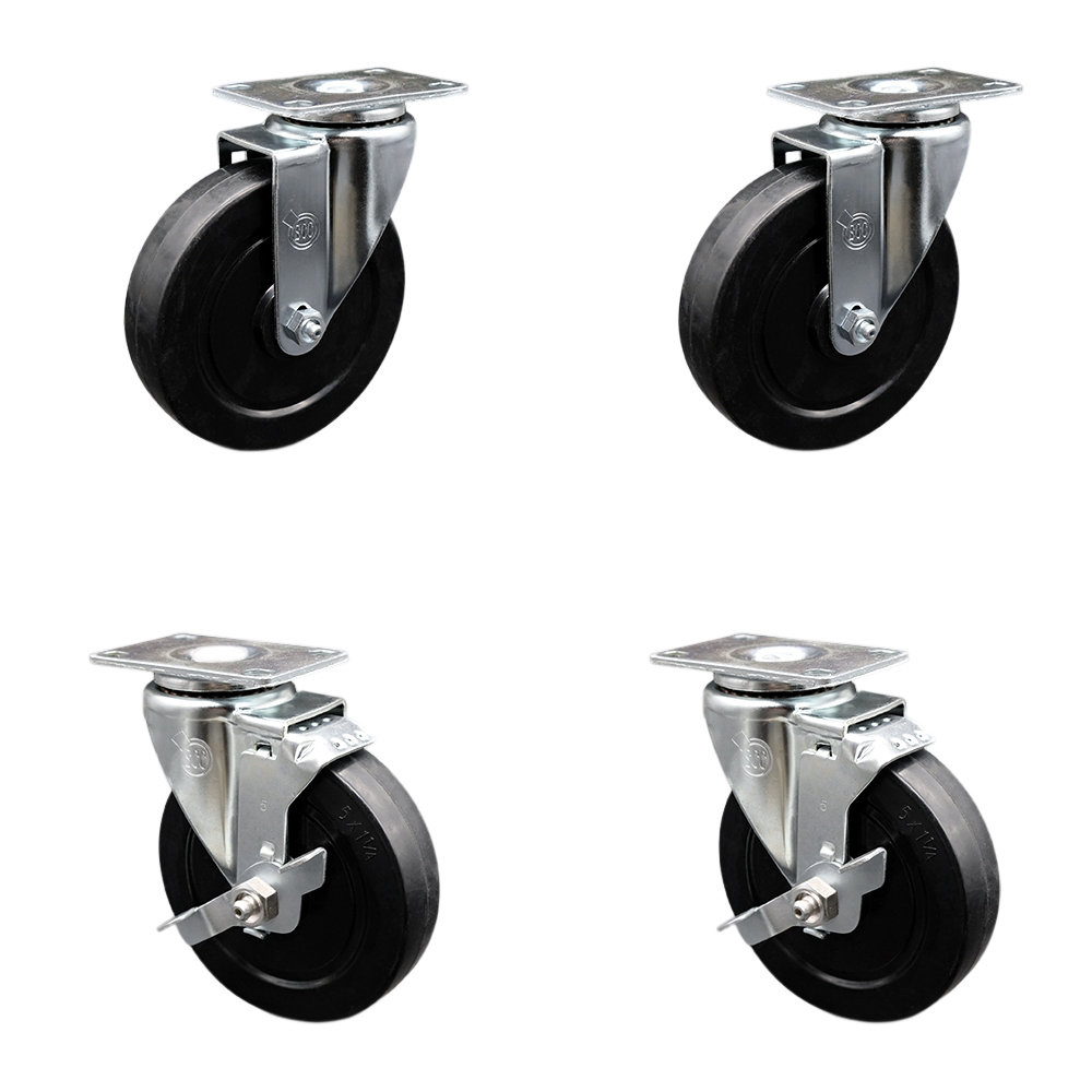 Service Caster 4 Piece Soft Rubber Swivel Caster Set | Wayfair